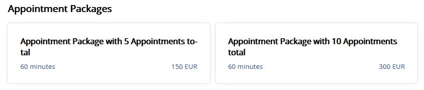 How can I offer Appointment Packages with multiple Appointments ...